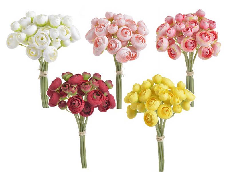 8087 Buchet 8 fire ranunculus din flori artificiale