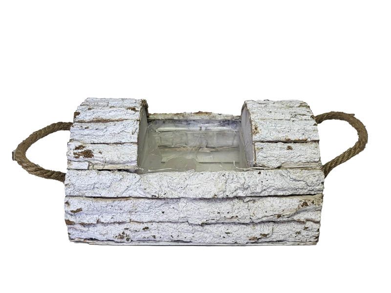 35031 Cos tip buturuga lemn+tortite sfoara pentru flori