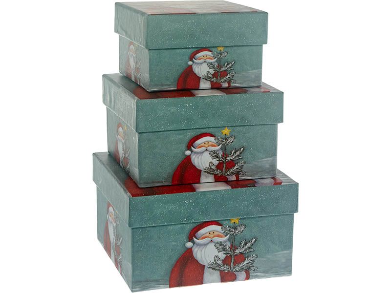 44049 Cutii model craciun pentru aranjamente florale set 3 buc