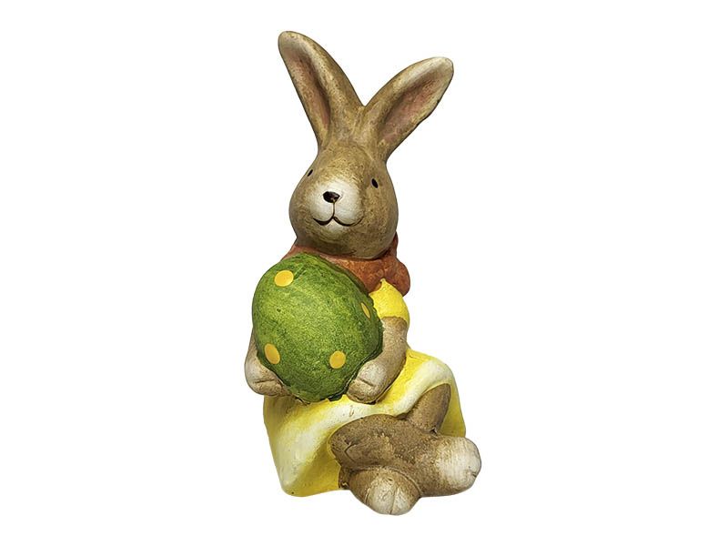 138331 Figurina iepuras color+ou pentru decoratiuni florale