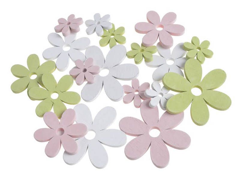 Floricele lemn color pentru aranjamente florale set 18 buc 45026 ...