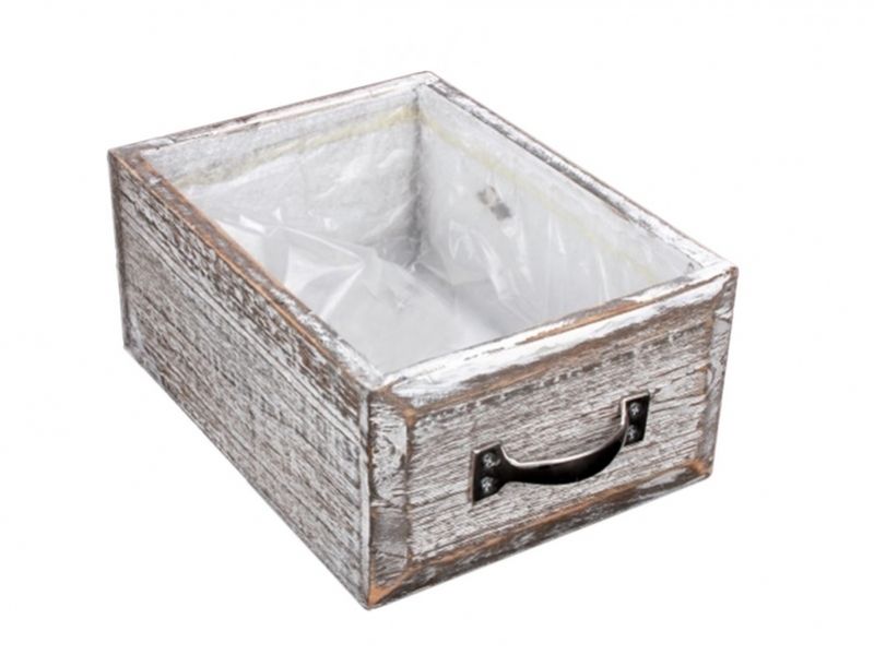 34448 Sertar decorativ lemn gri pentru aranjamente florale