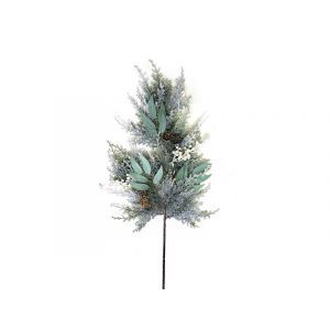 586298 Crenguta brad+frunze+con+bobite albe pentru decoratiuni