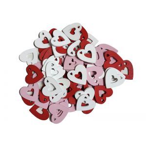 44978 Inimioare lemn color pentru aranjamente florale set 60 buc