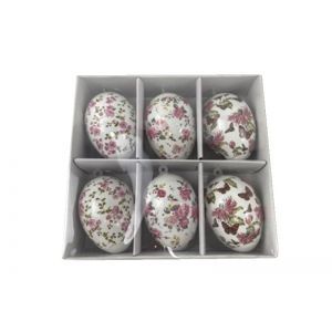 44997 Oua decorative+agatatoare pentru decoratiuni florale set 6